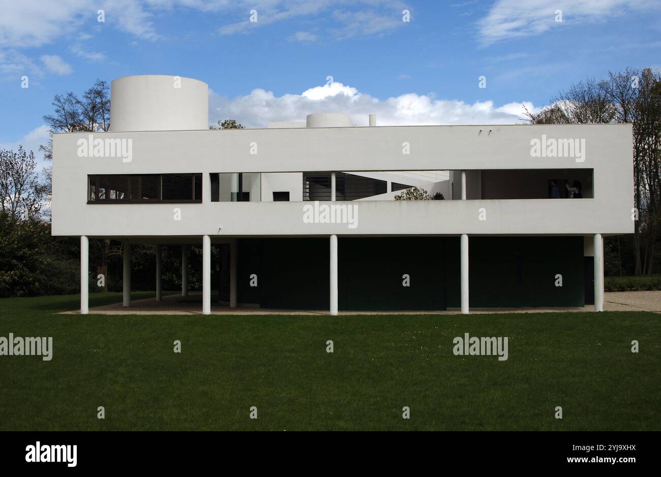 France. Poissy. Villa Savoye. Designed by Swiss architects Le Corbusier ...