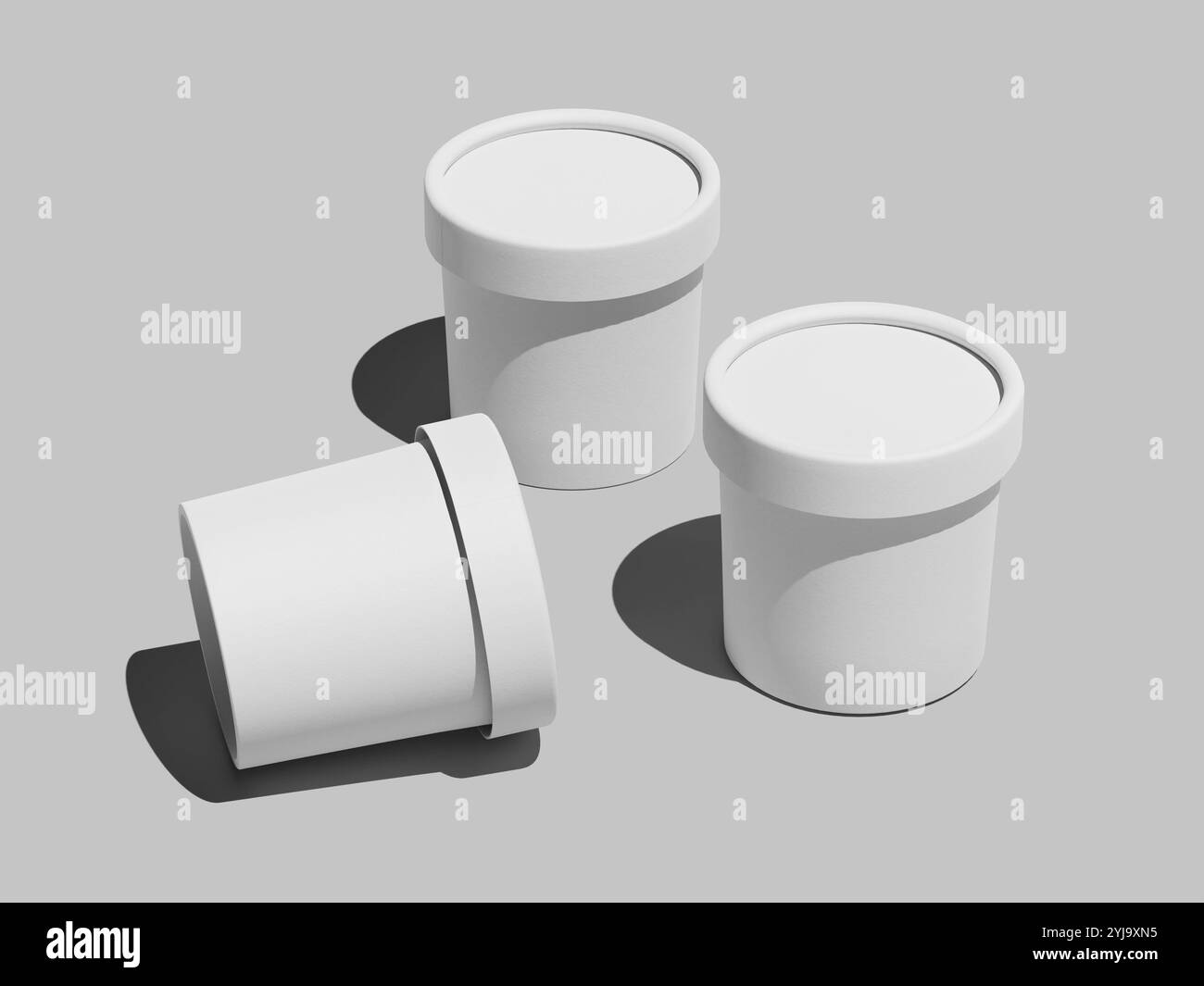 Realistic White Blank Ice Cream Cup Mockup 3D Isolated Stock Photo - Alamy