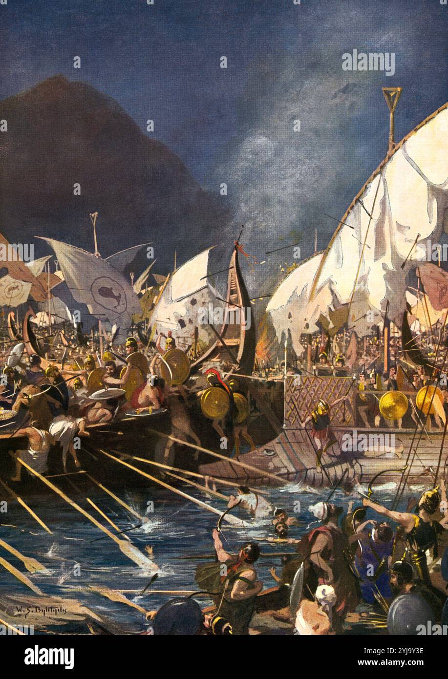 Greco-Persian Wars (499-449 B.C.) Battle of Salamis. 480 BC ...