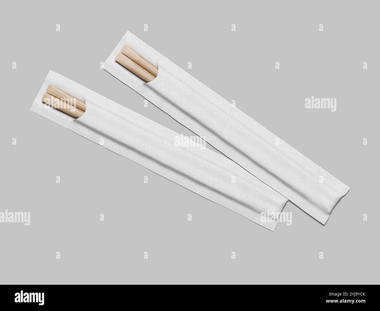 Realistic White Blank Chopstick Packaging Mockup Stock Photo - Alamy