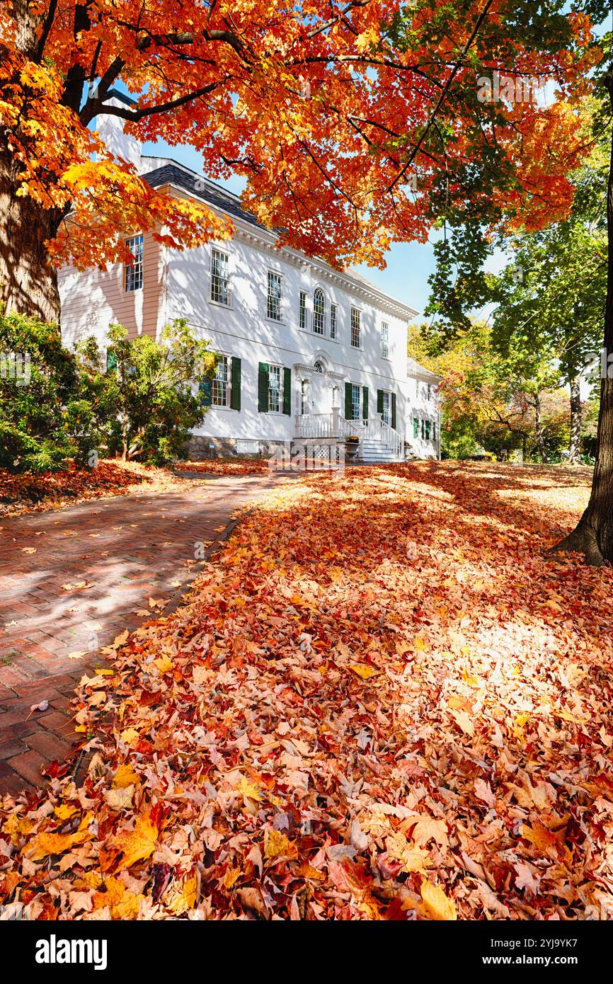 Low Angle Fall Scenic View of a 18th Century Mansion the Ford Mansion ...
