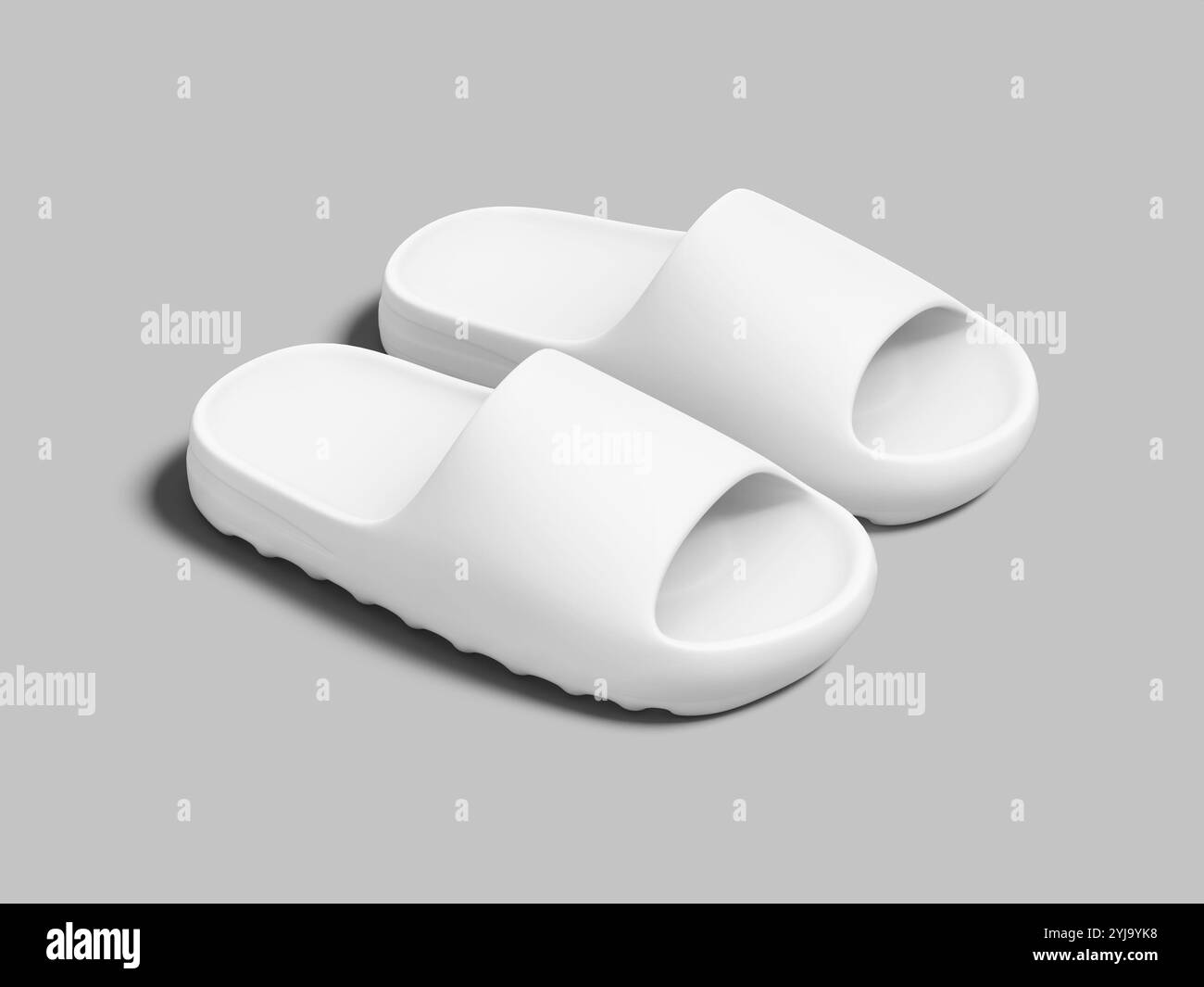 Realistic Isometric White Blank Slippers Mockup Stock Photo - Alamy