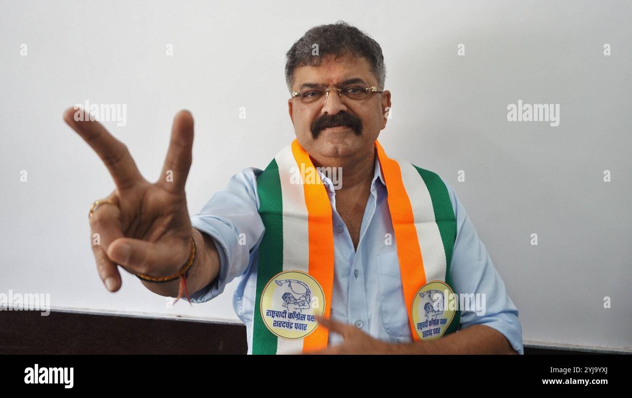 THANE, INDIA - NOVEMBER 13: NCP ( Sharad Pawar Camp ) Candidate from ...