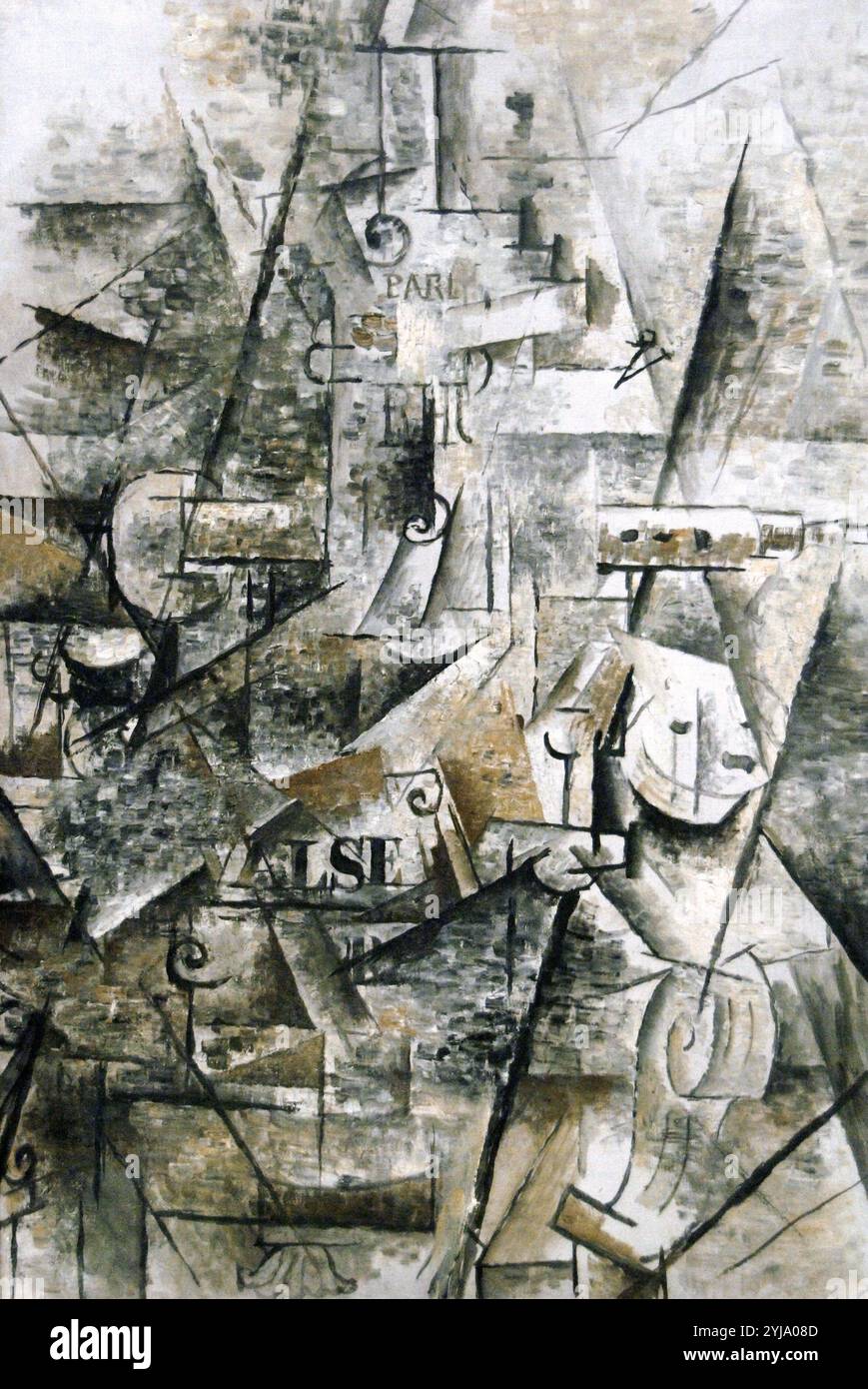 Georges Braque (1882-1963). French painter, founder of cubism with Picasso. Clarinet and Bottle ...
