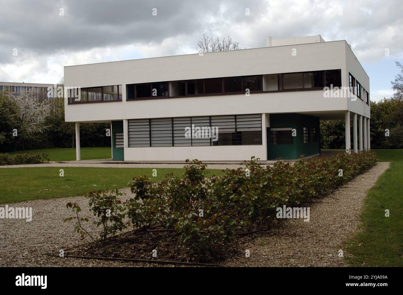 France. Poissy. Villa Savoye. Designed by Swiss architects Le Corbusier ...