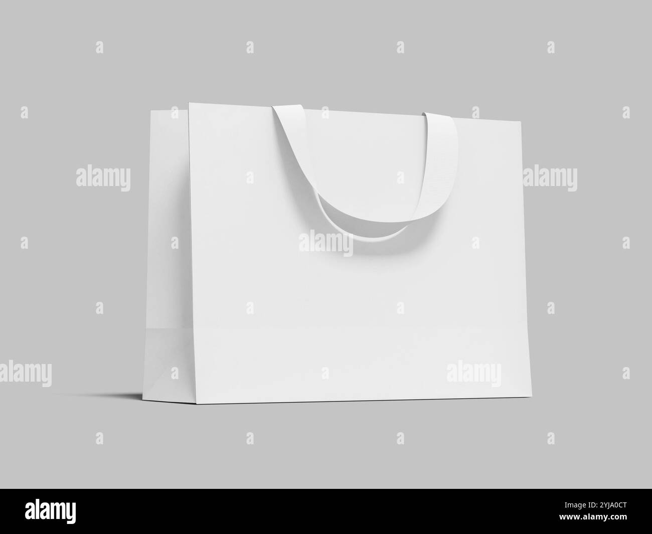 White Blank Paper Bag Mockup on Grey Background Stock Photo - Alamy