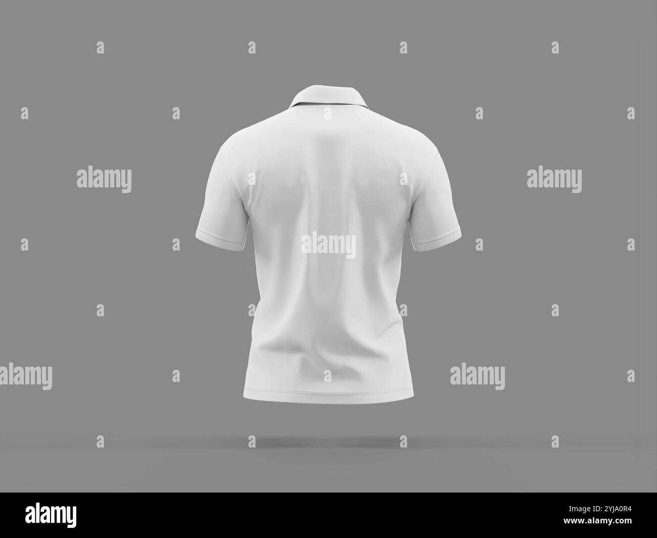 White Blank back Polo Shirt Mockup 3D Render Apparel Fashion Stock ...