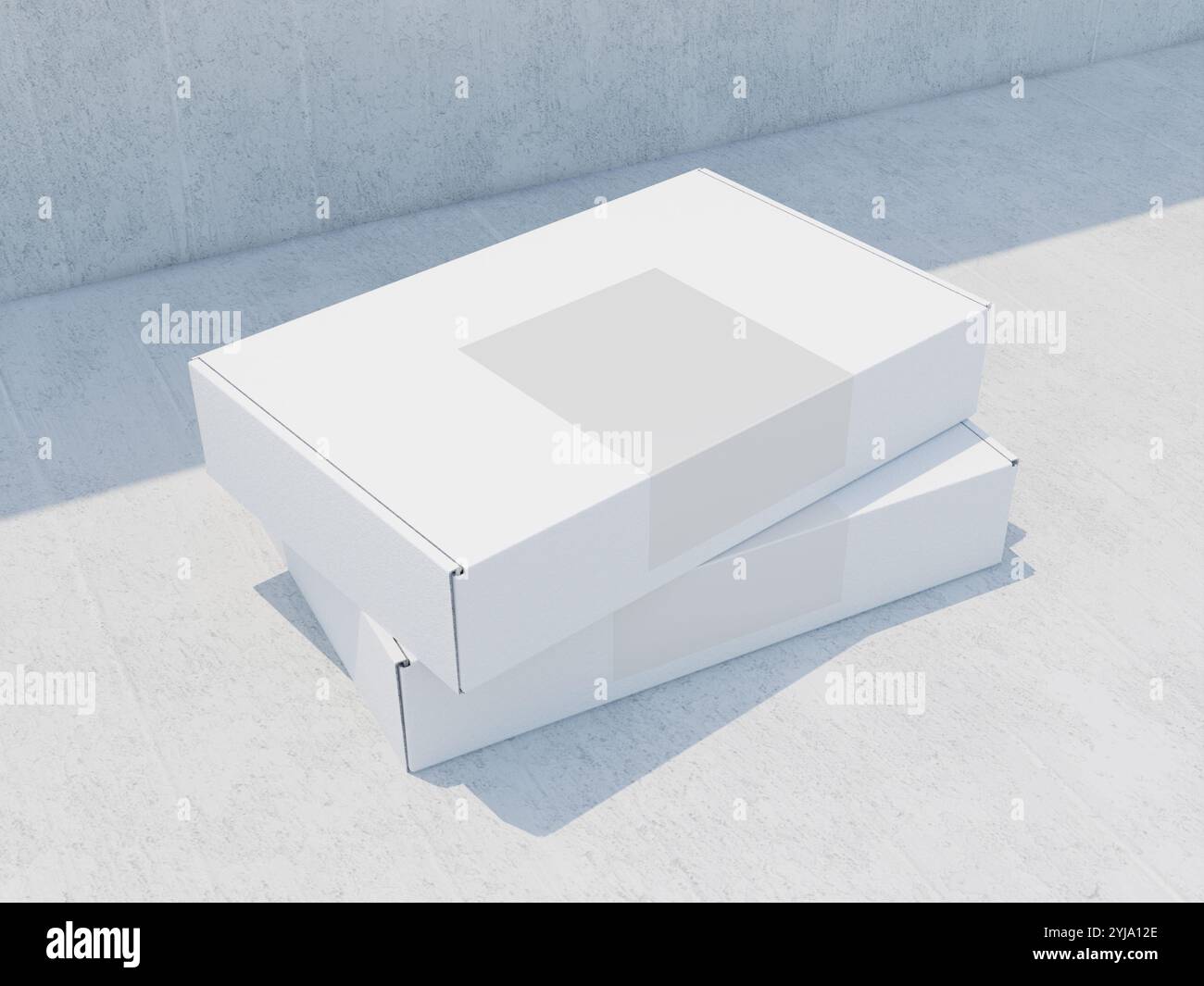 White Blank Cardboard Box Package Mockup 3D Render Cardboard Box Stock ...