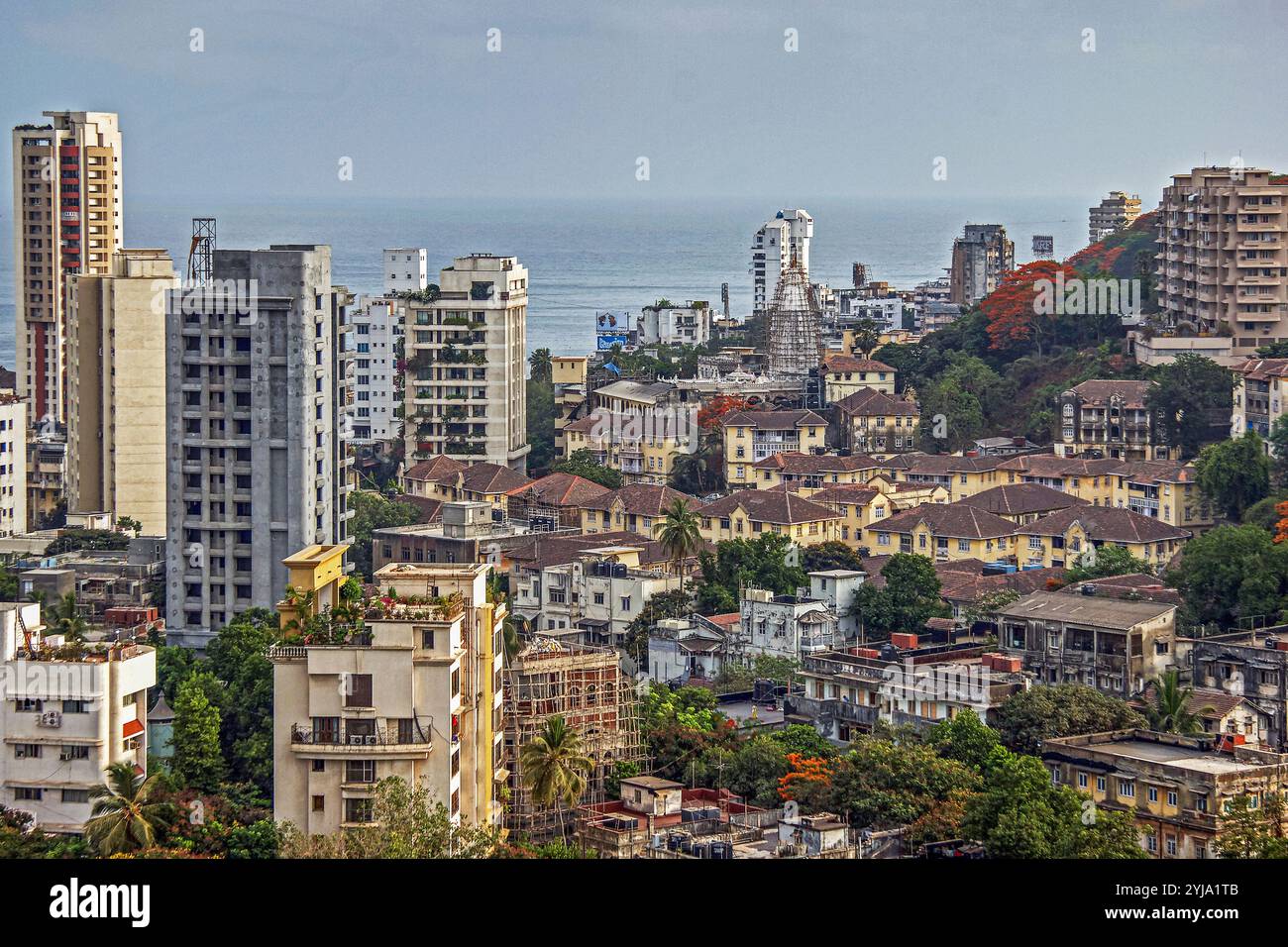 05 31 2005Babulnath Temple at Mumbai skyline showing new high rise ...