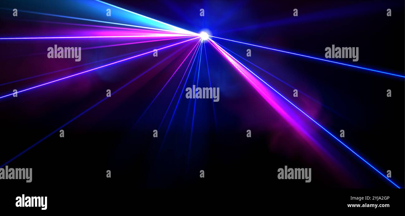 Bright spotlight shining on black background. Vector realistic ...