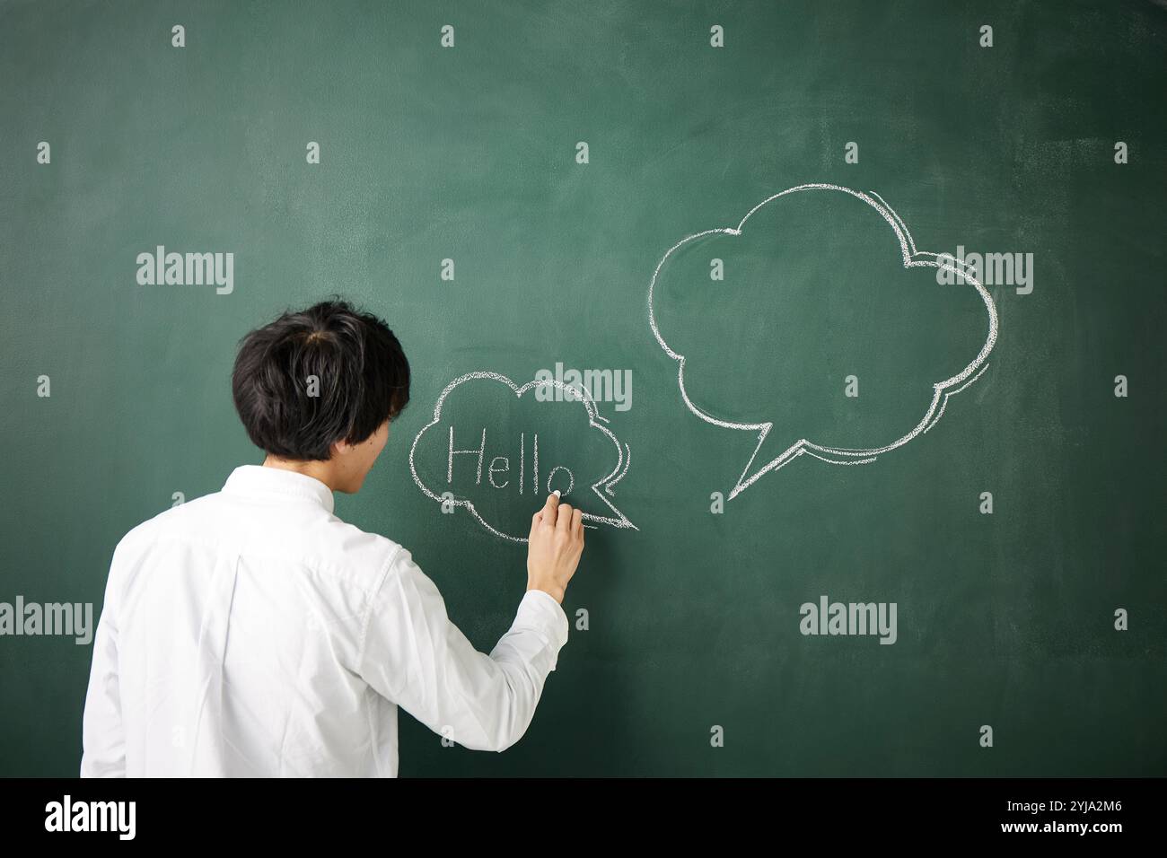 Drawing a blackboard illustration representing a blowout Stock Photo ...
