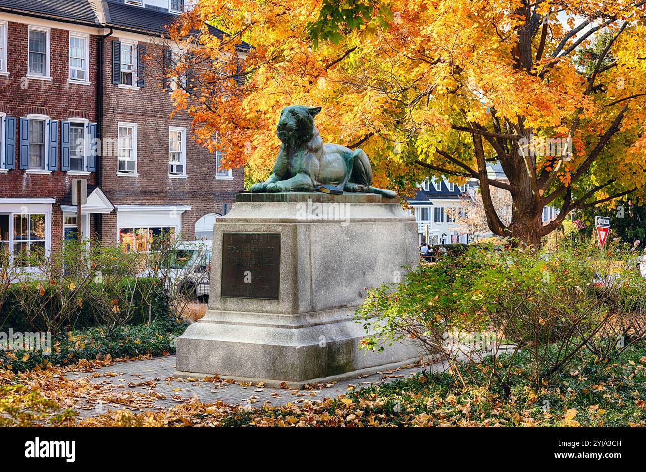 The Palmer Square Tiger Statue, Symbol of Princeton on Palmer Square ...