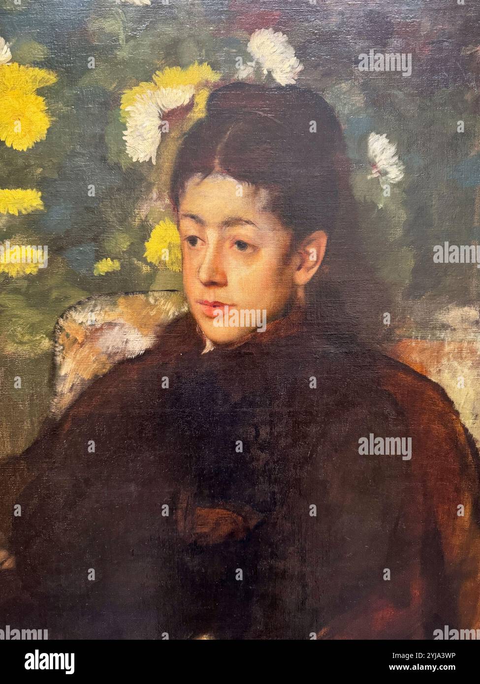 A woman in black, Mademoiselle Malo by Edgar Degas. At the National ...