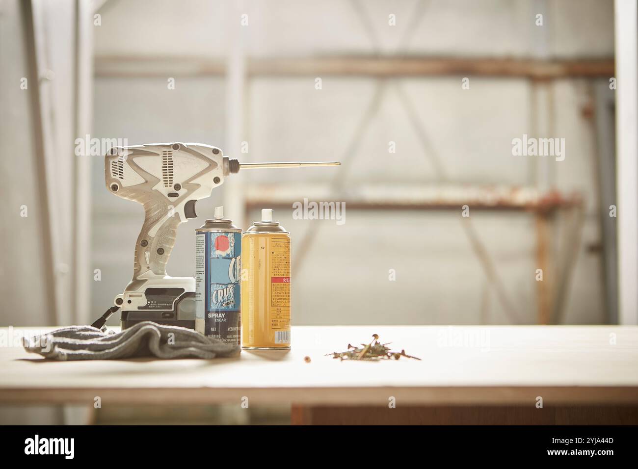 Tools on work bench Stock Photo - Alamy