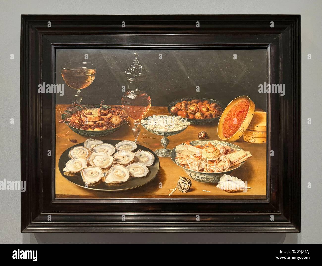 Dishes with Oysters and Fruit and Wine by Osias Beert the Elder. At the ...