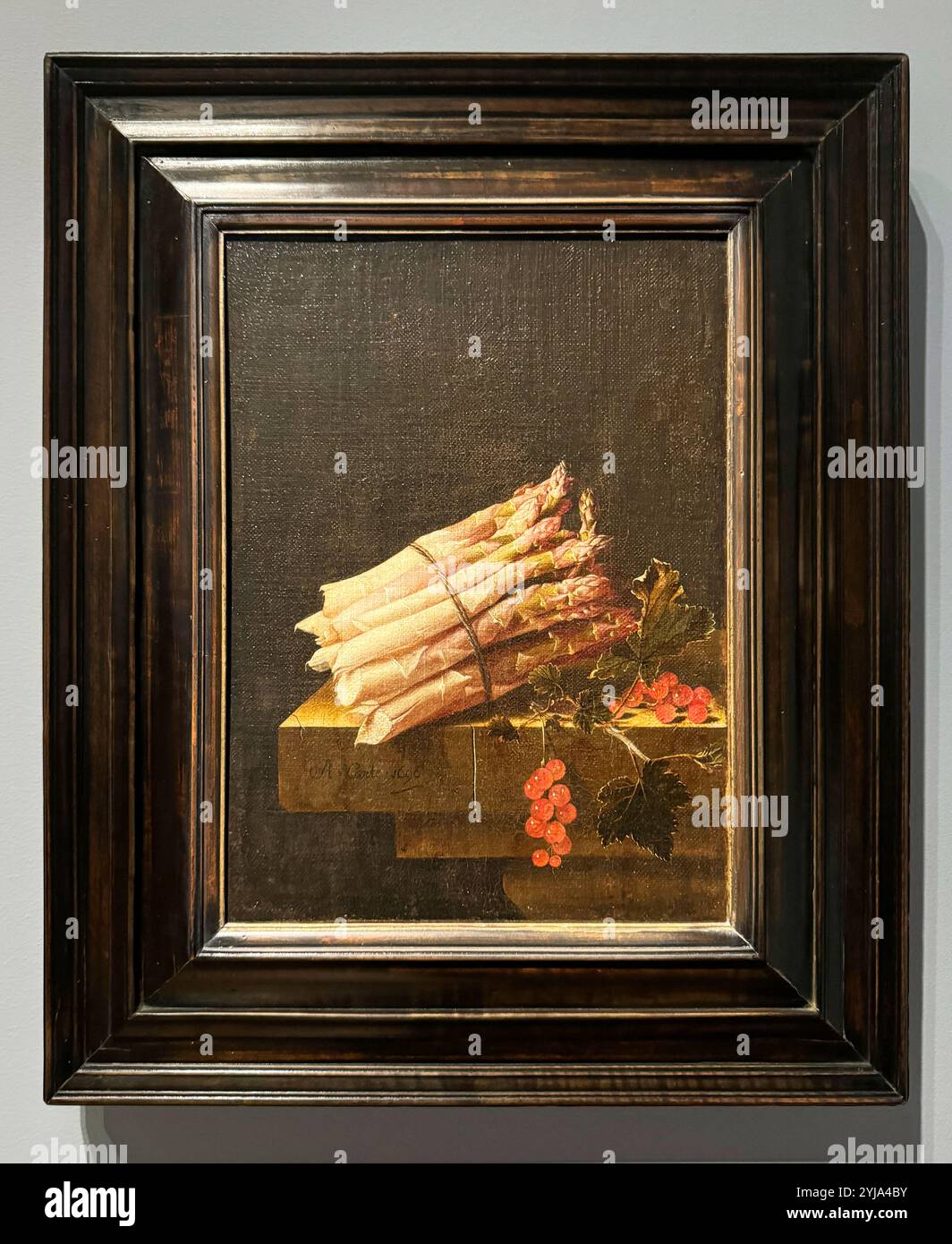 Still Life food painting, Asparagus and Red Currants by Adriaen Coorte ...