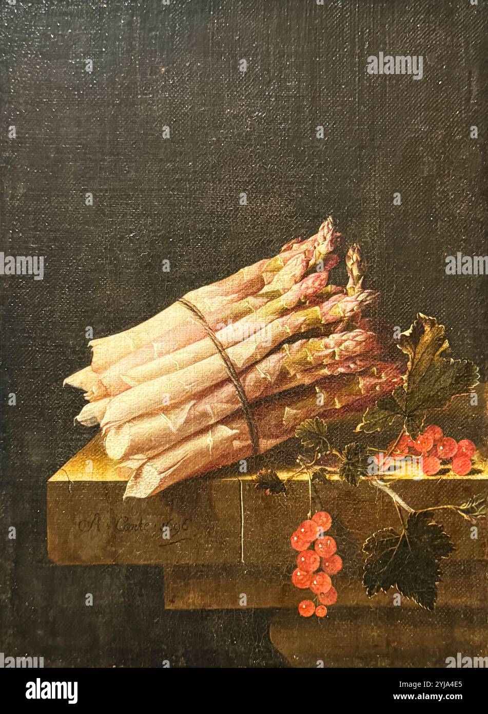 Still Life food painting, Asparagus and Red Currants by Adriaen Coorte ...