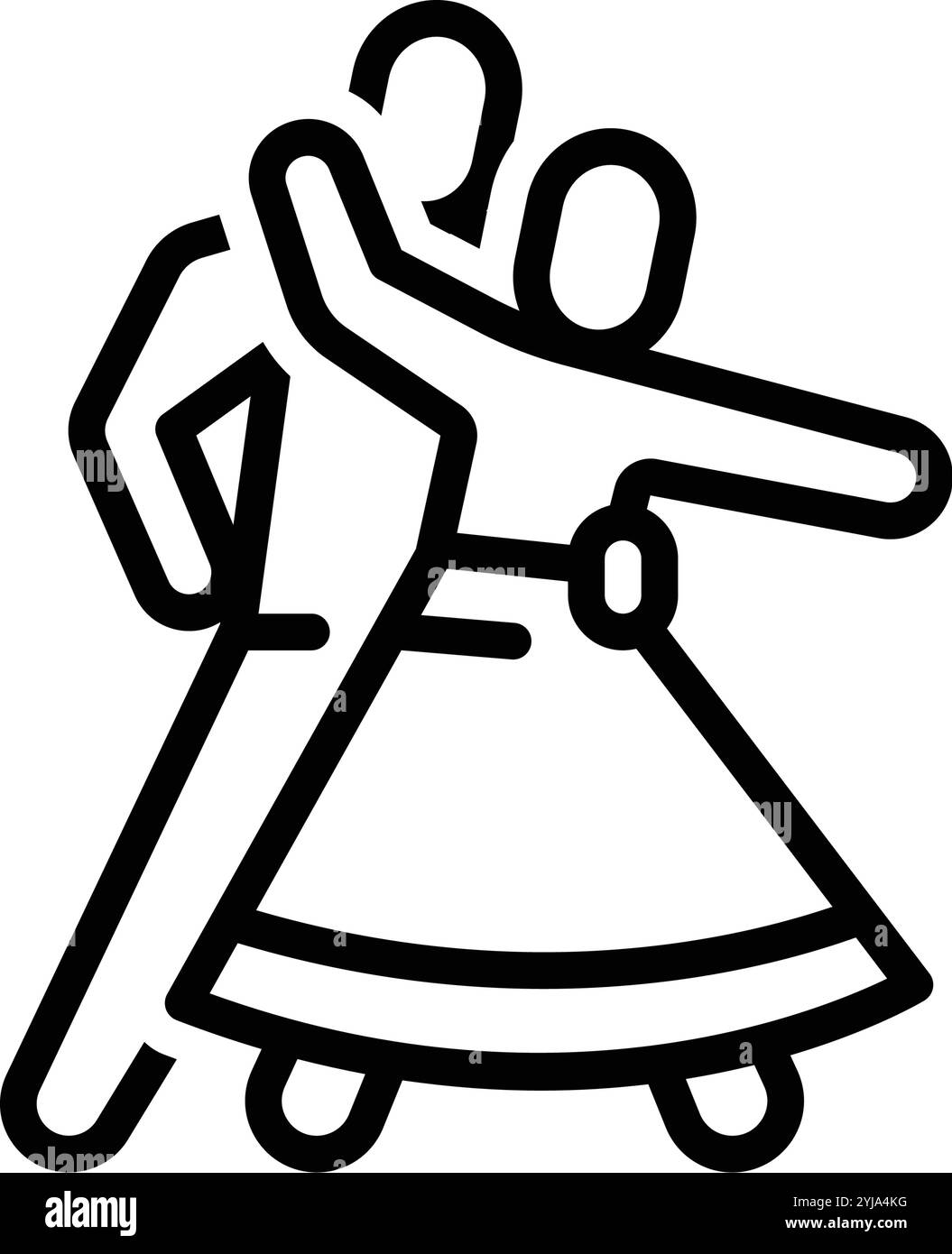 Dancing couple illustration waltz Black and White Stock Photos & Images ...