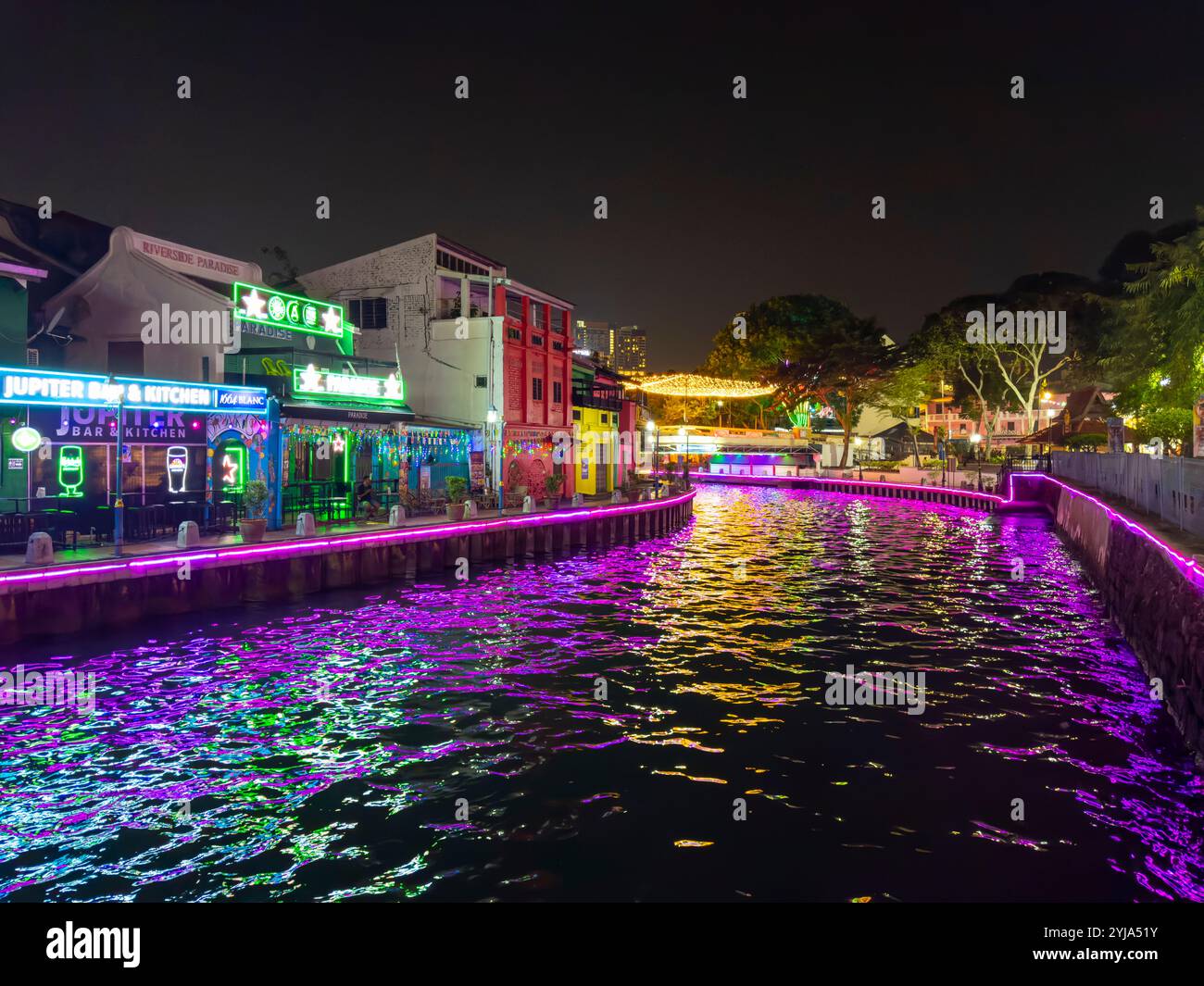 Historic waterfront house on Malacca River in city center of Melaka ...