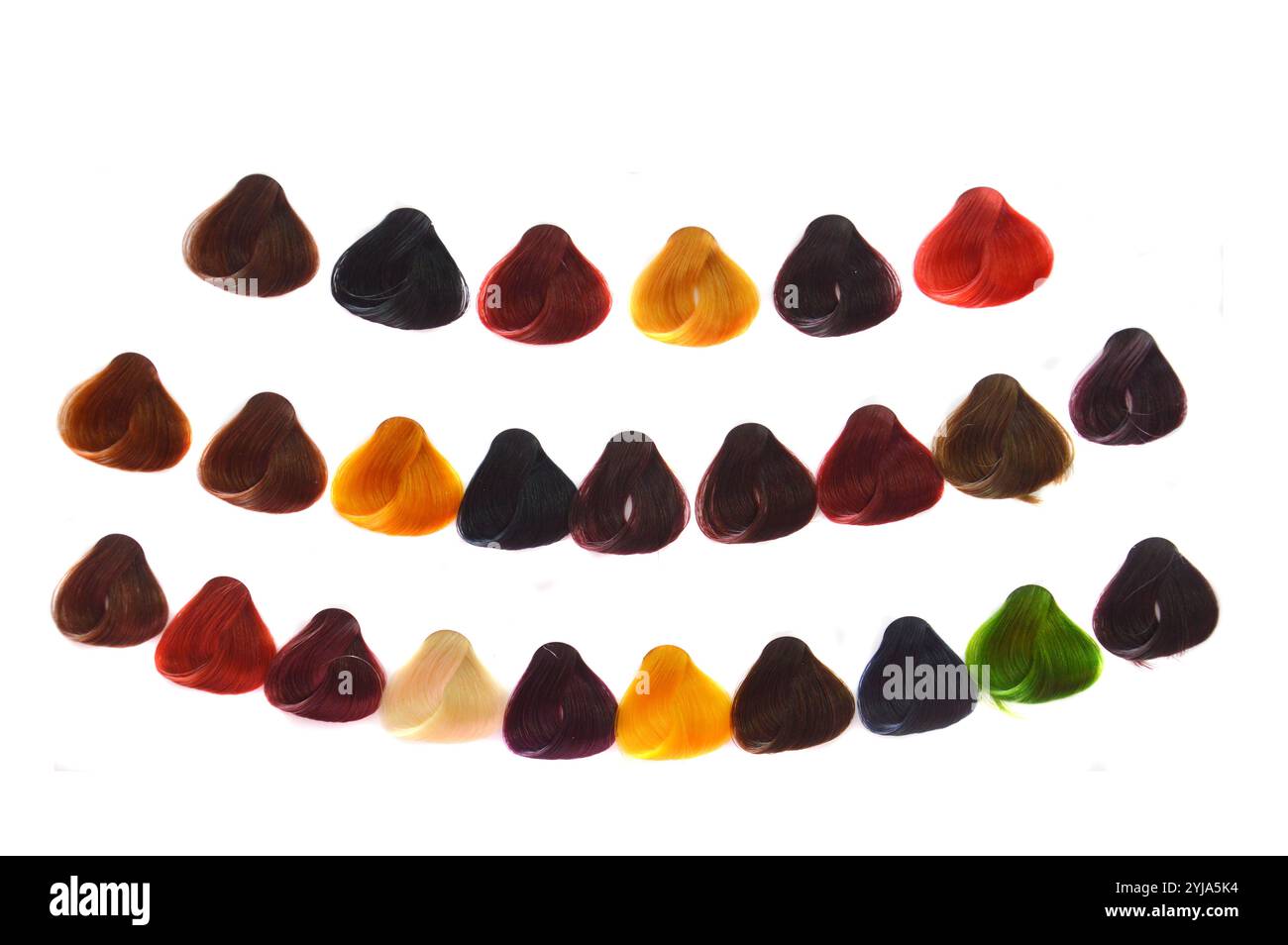sample hair colors on white background Stock Photo - Alamy
