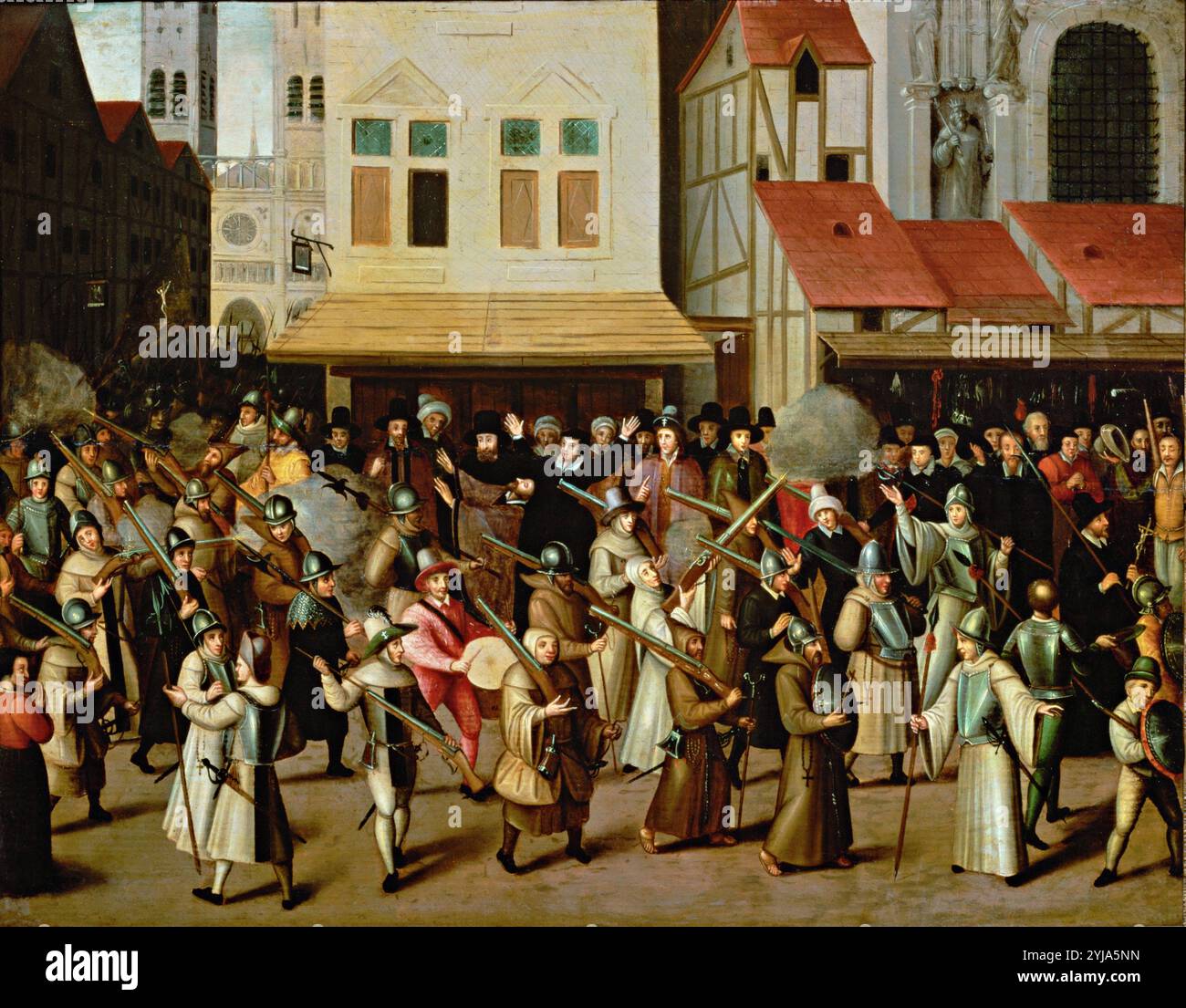 Procession of the Catholic League on the Place de Greve in Paris, 1590 ...