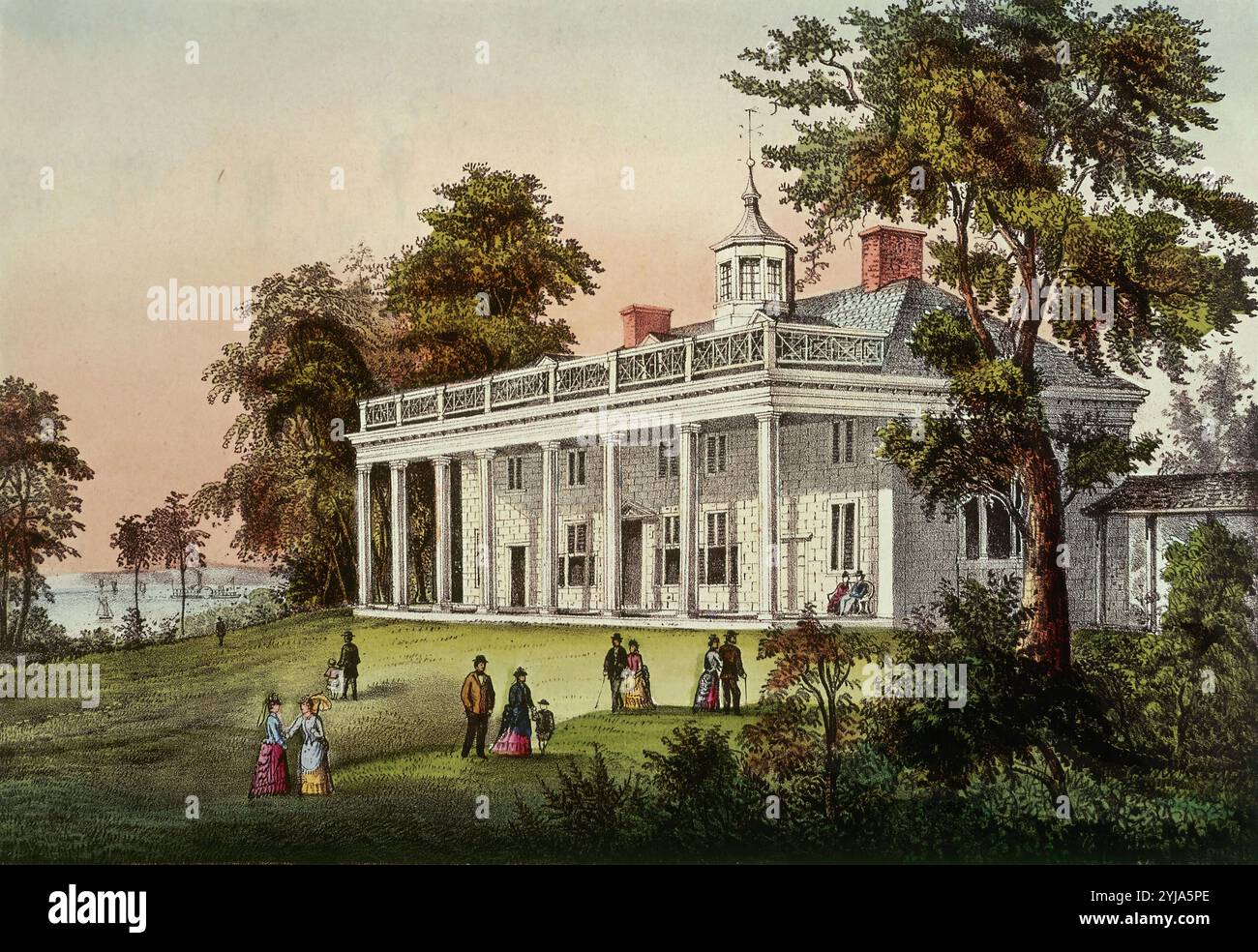 ' The home of George Washington on Mount Vernon'. Museum: Yale ...