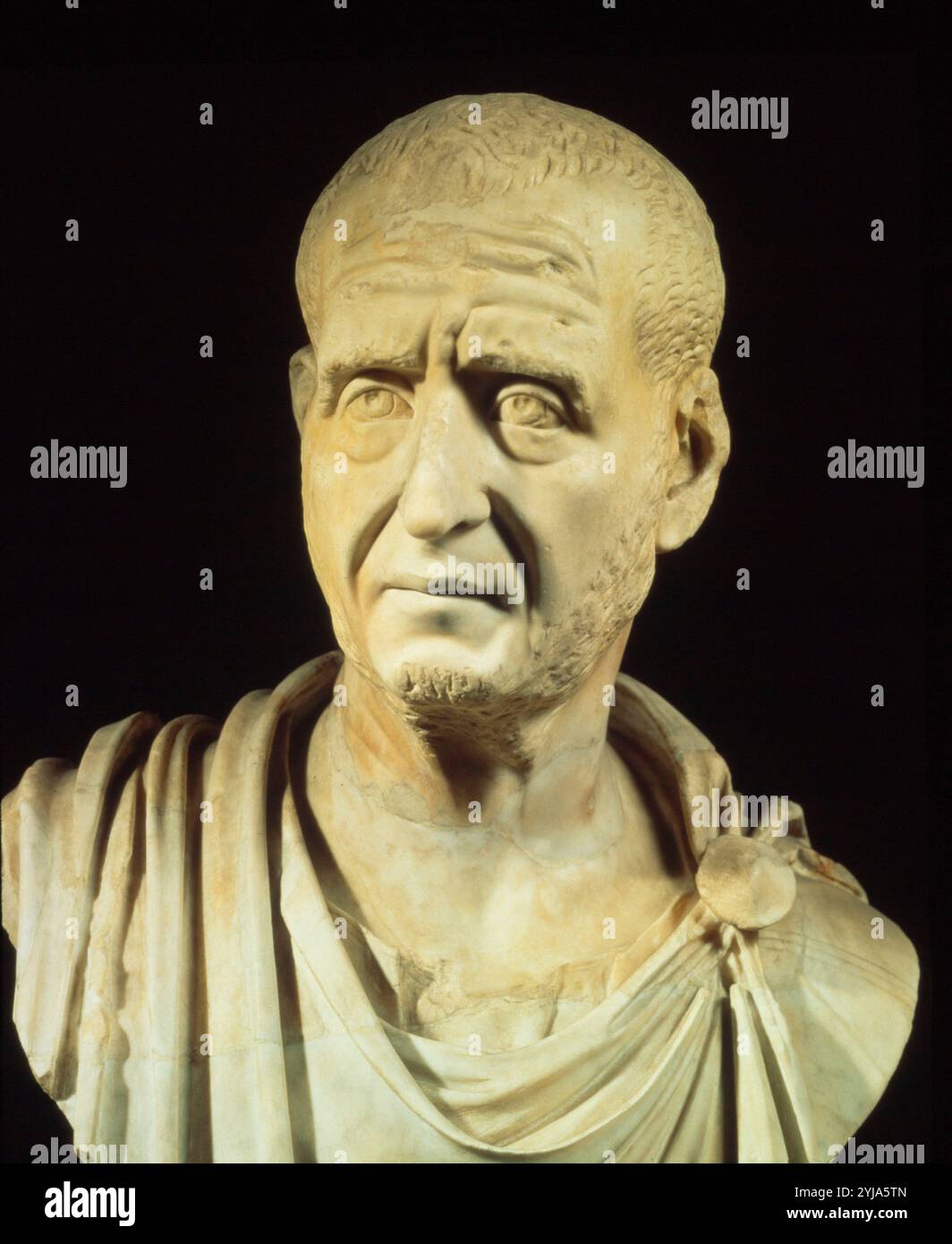 Roman Emperor Trajanus Decius (201-251b.C.) ruled 248-251 b.C. Marble ...