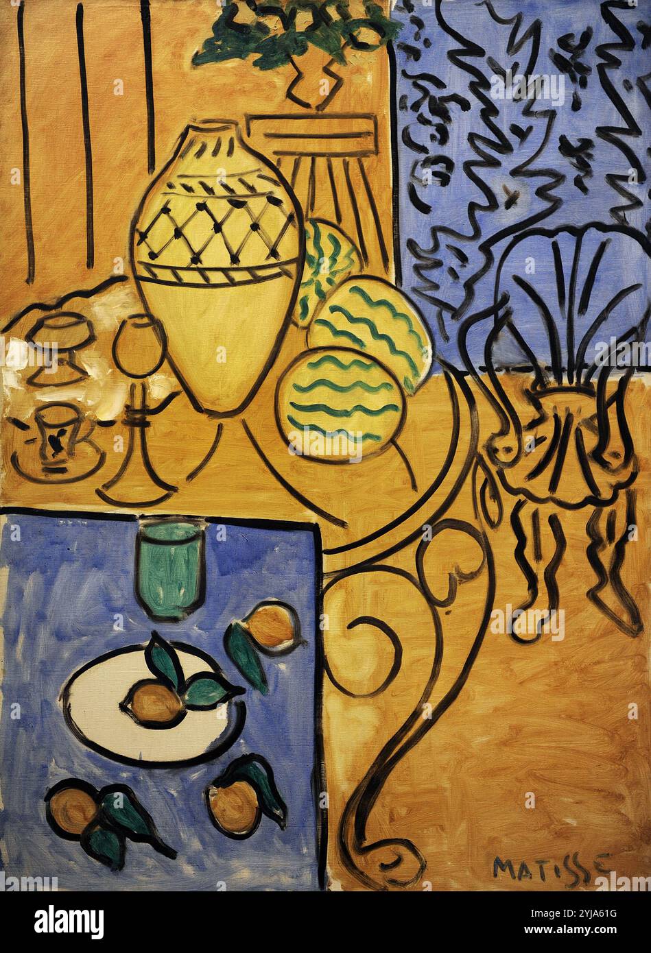 Henri Matisse (1869-1954). French painter. Interior in Yellow and Blue ...