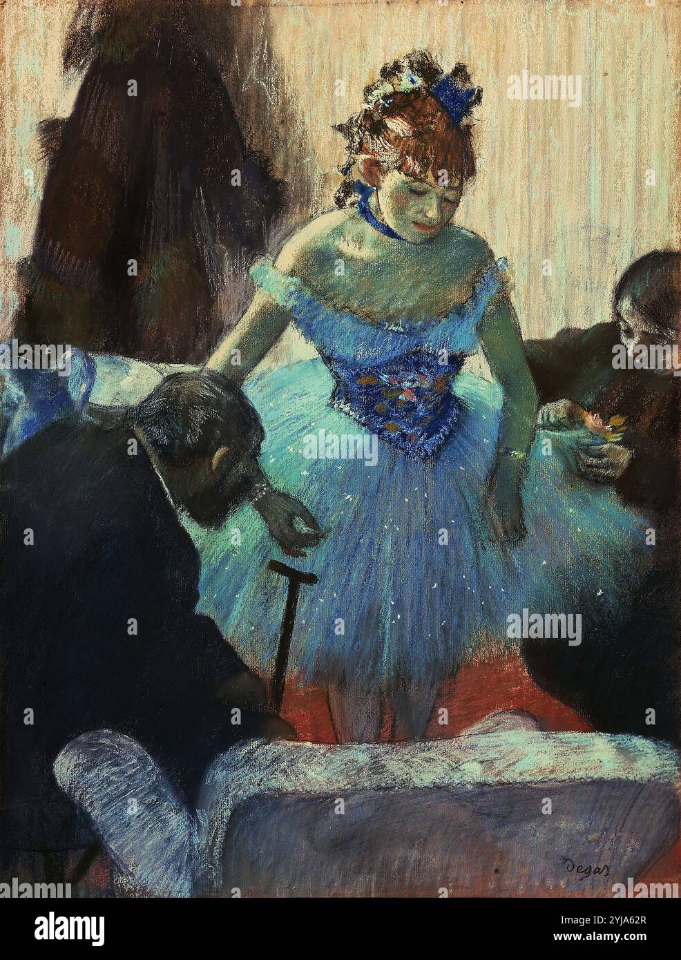 Edgar Degas / 'Dancer in her dressing room', Pastel on paper, 59 x 45 ...