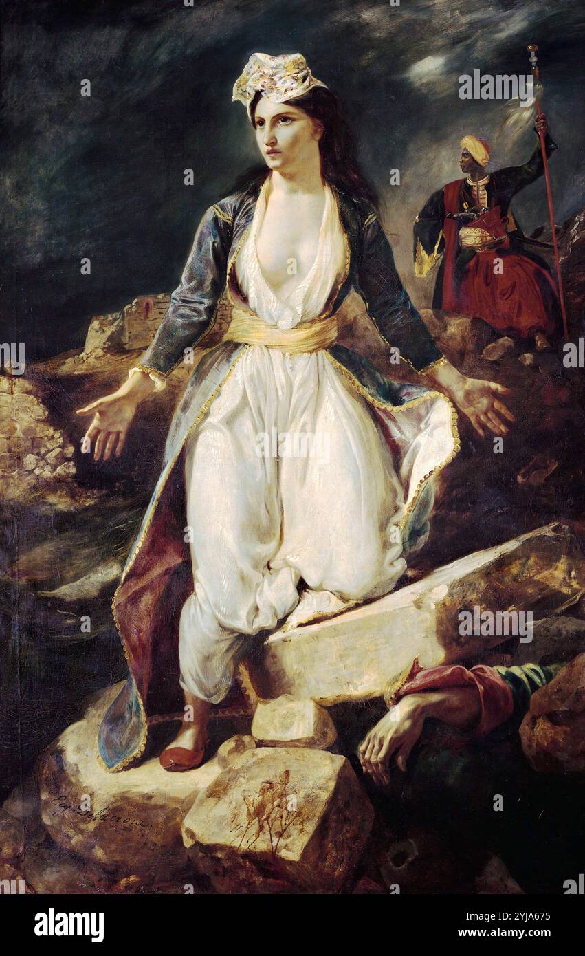 Eugène Delacroix / 'Greece Expiring on the Ruins of Missolonghi', 1826 ...