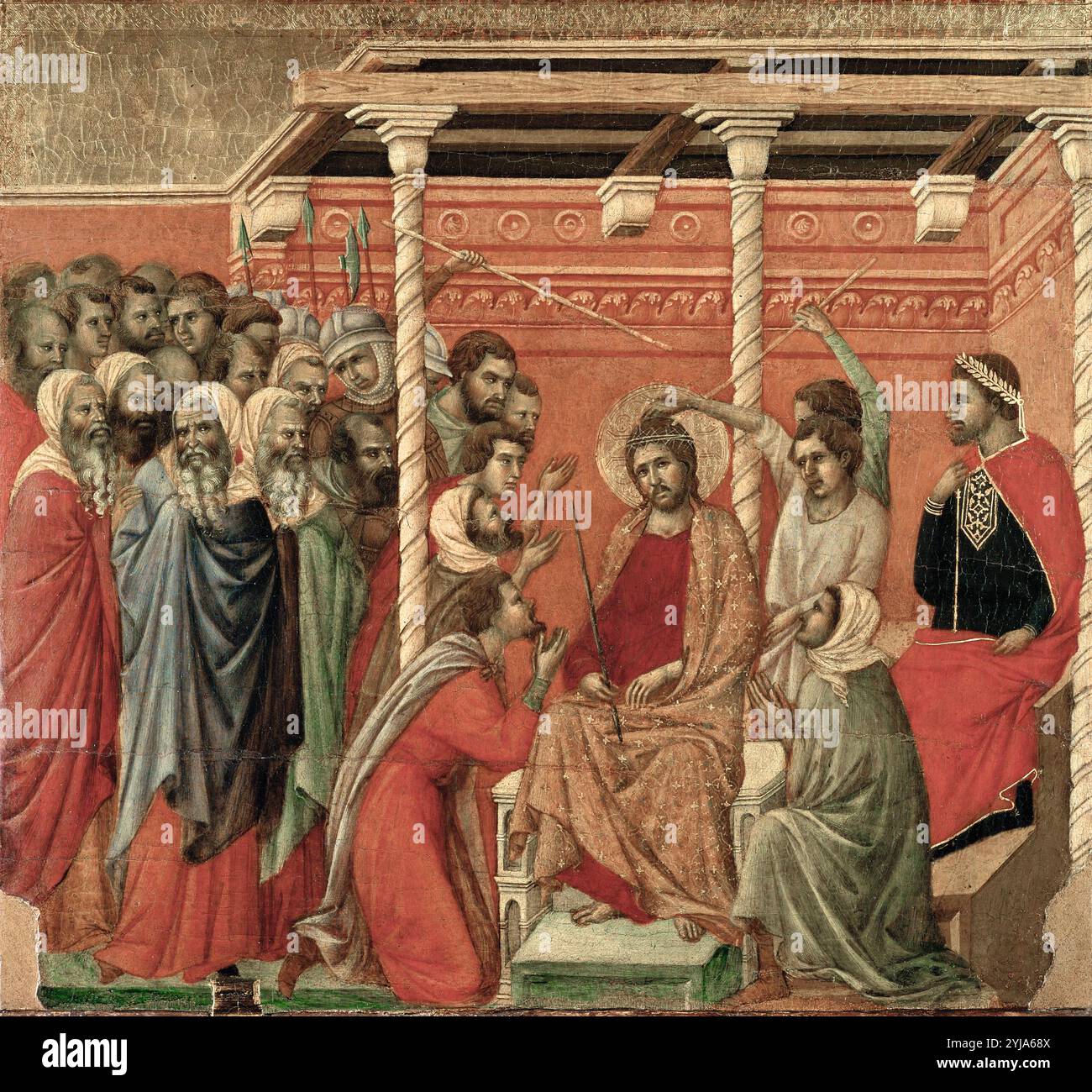 Duccio di Buoninsegna / 'Maestà - Passion: Crown of Thorns', 1308-1311, Tempera and gold on wood ...