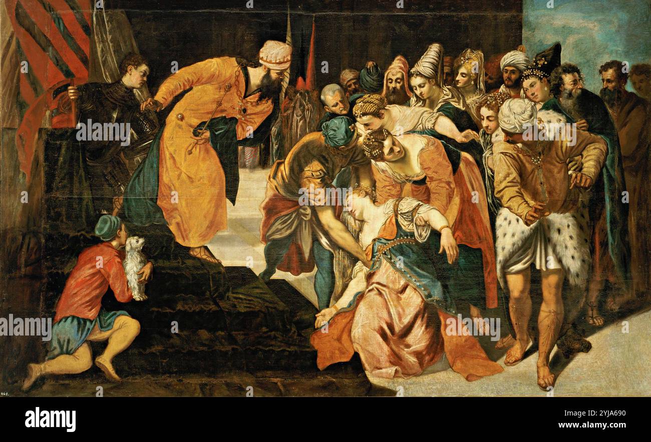 Tintoretto / 'Esther and Ahasuerus', 1548, Oil on canvas, 212 x 343 cm ...
