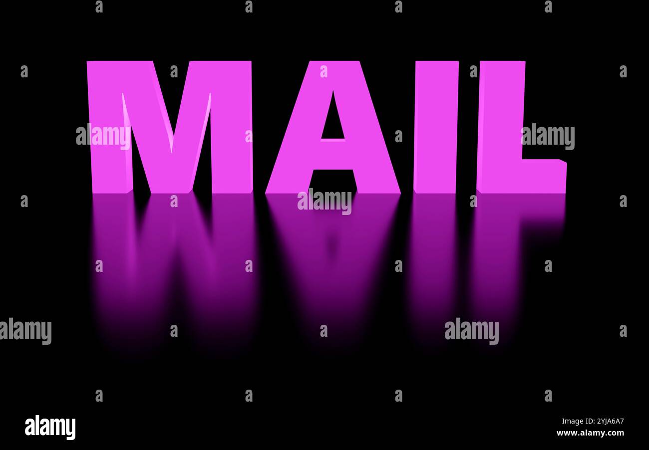 3d rendered purple email sign and black background Minimal Concept 3D ...