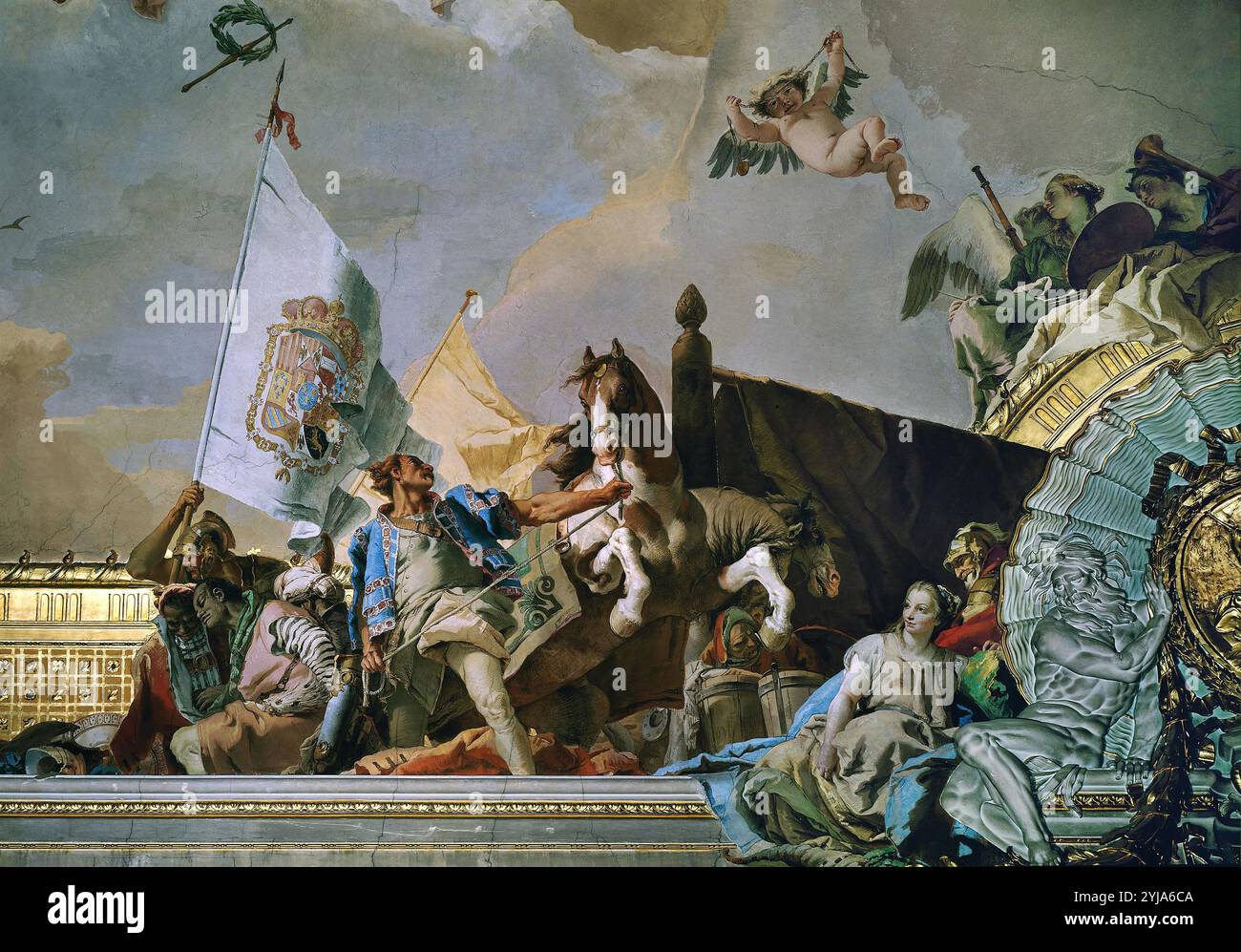 Giovanni Battista Tiepolo / 'Throne Room: The Glory of Spain. Allegory ...
