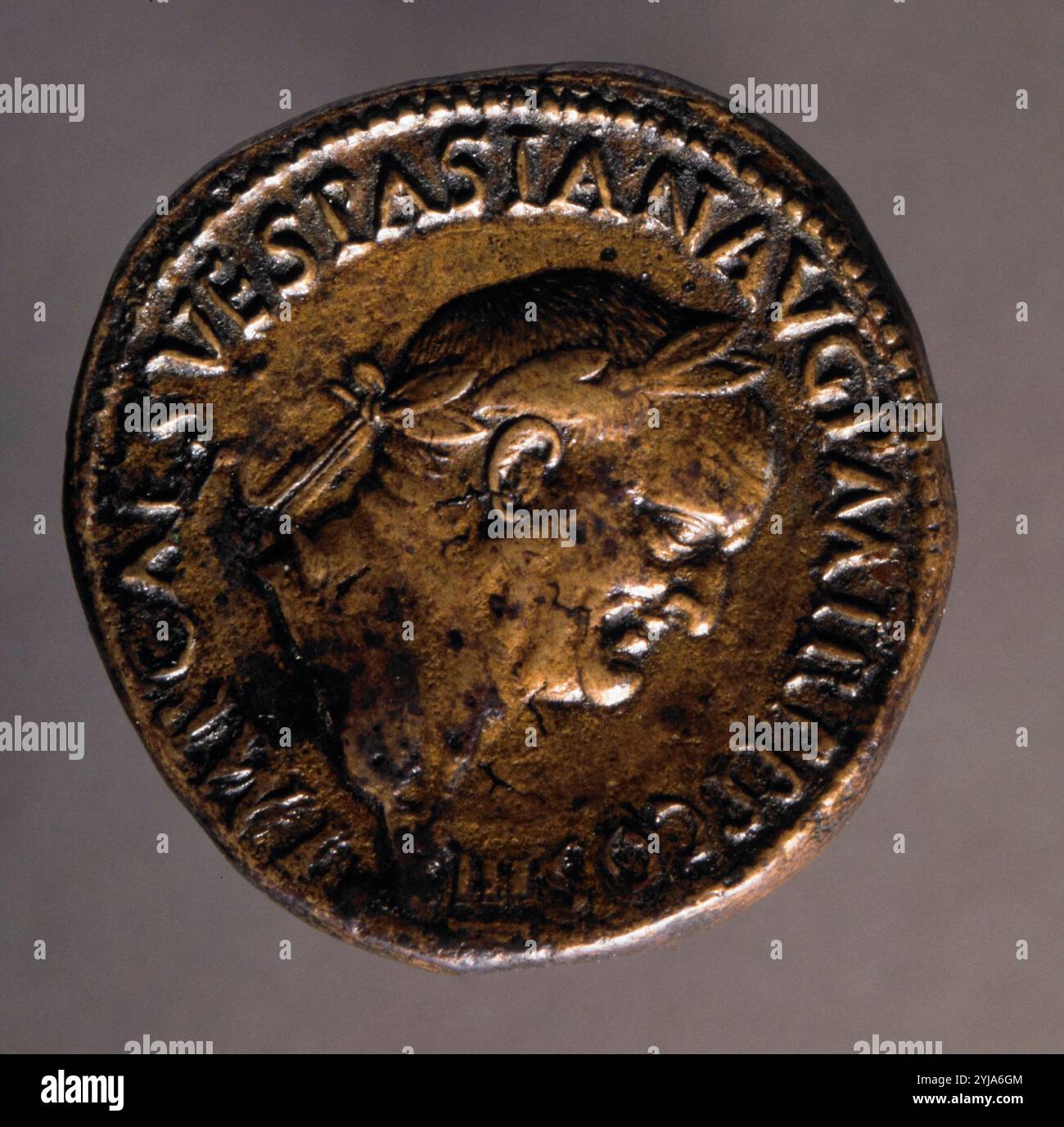 Roman Emperor Vespasian 9-79 a.D. Bronze sestertius coin 71 a.D Stock ...