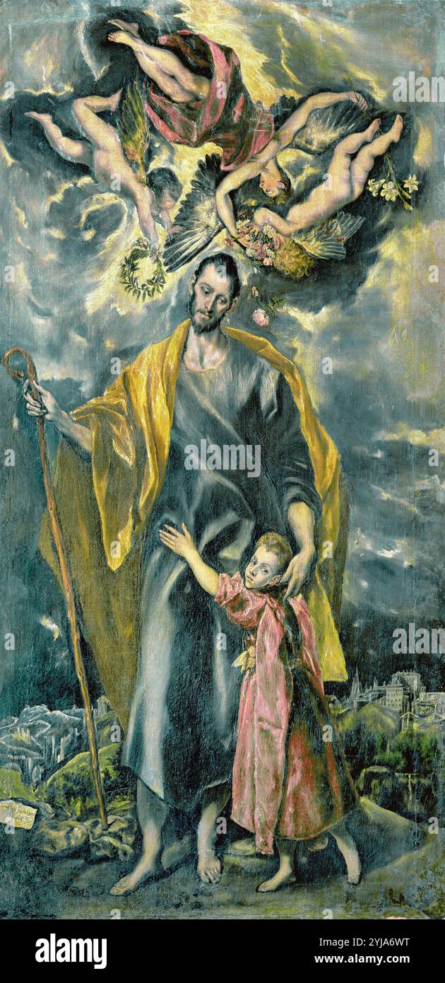 El Greco / 'Saint Joseph and the Christ Child', 1597-1599, Oil on ...