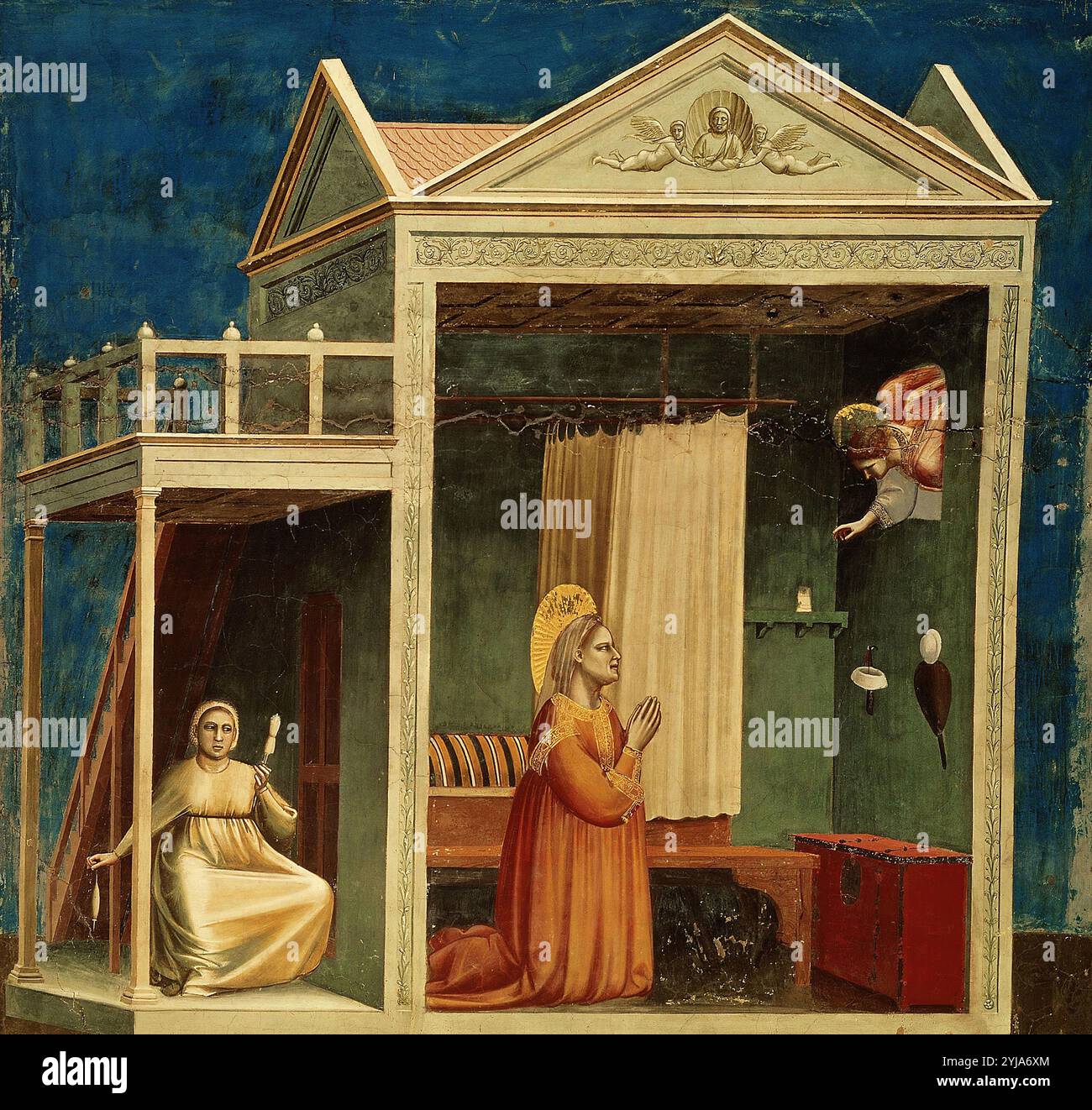 Giotto / 'The Annunciation to Saint Anne', 1303-1310, Fresco, 200 x 185 cm. Museum: Cappella ...