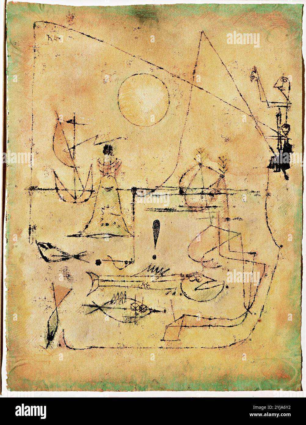 Paul Klee / 'They're Biting', 1920, Drawing and oil on paper, 31,1 x 23 ...