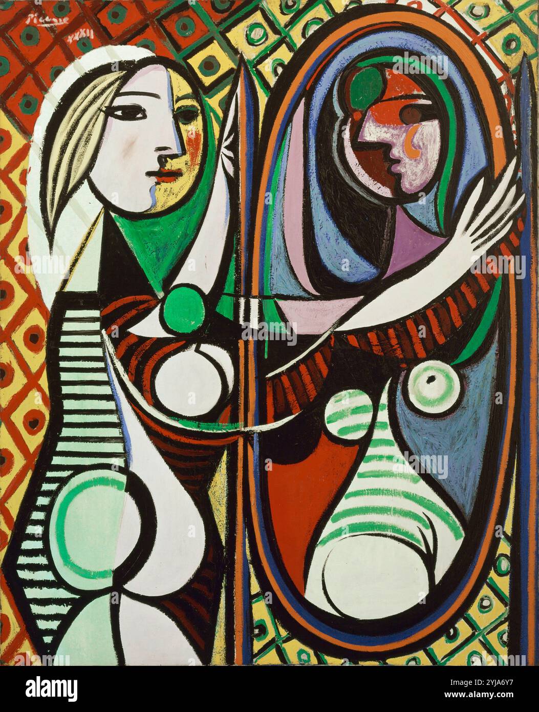 Pablo Picasso / 'Girl in front of Mirror', 1932, Óleo sobre lienzo, 162 ...