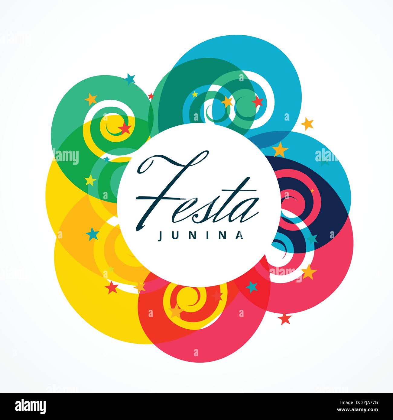 latin american festival of festa junina holiday greeting Stock Vector ...
