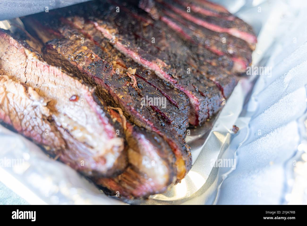 grilled beef brisket for team barbeque Stock Photo - Alamy