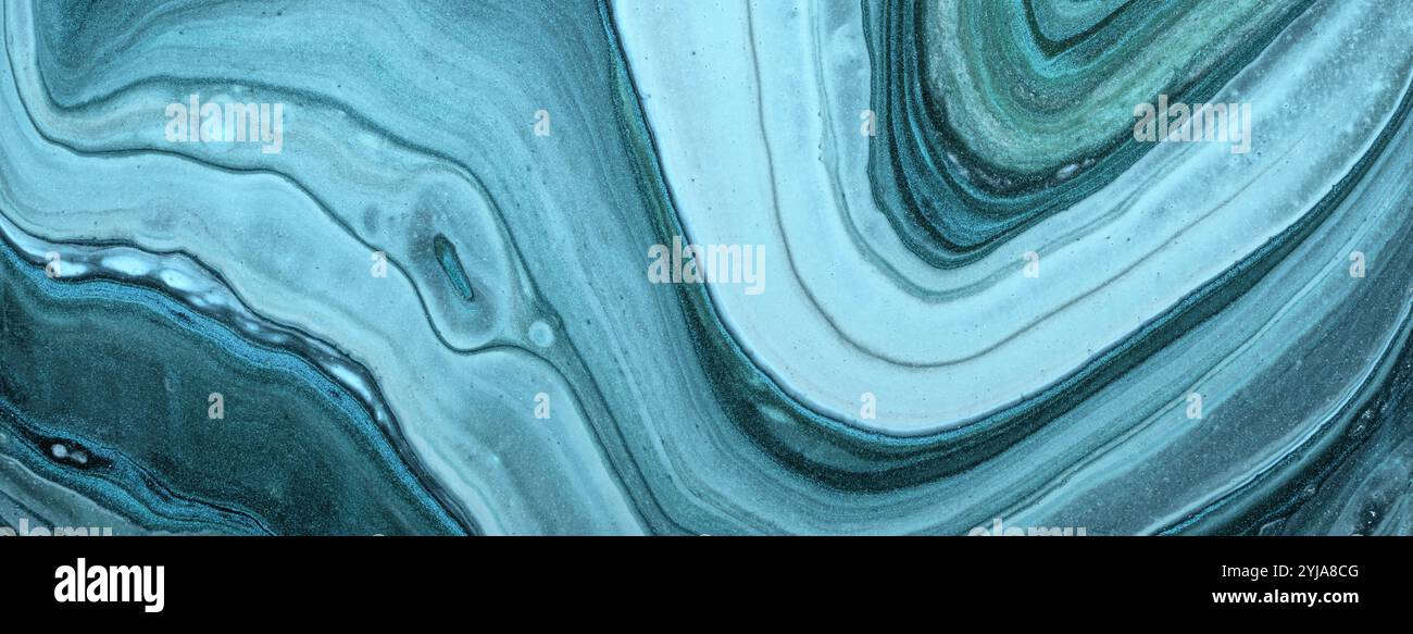 Abstract fluid art background light blue and cerulean colors. Liquid ...
