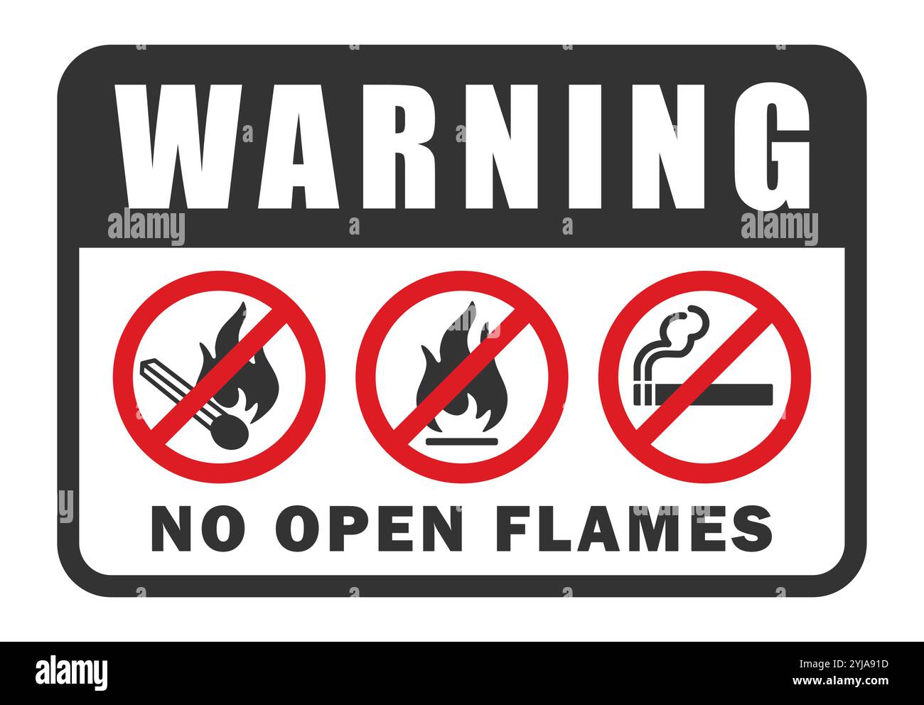 No open fire, no smoking icon symbol. No open flame sparkle logo sign ...