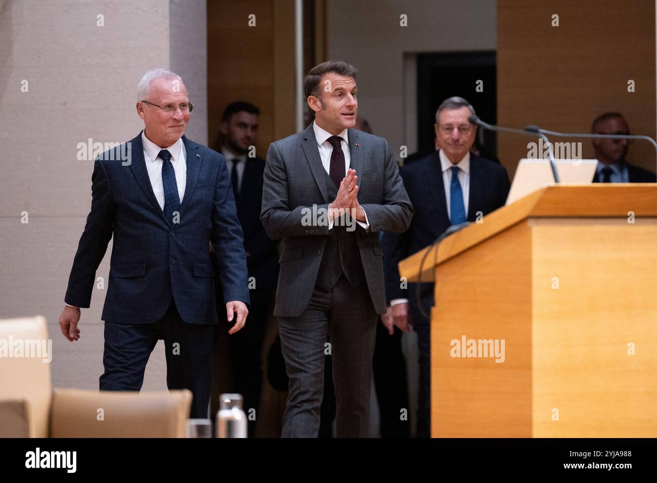 Paris, France. 13th Nov, 2024. French President Emmanuel Macron during ...
