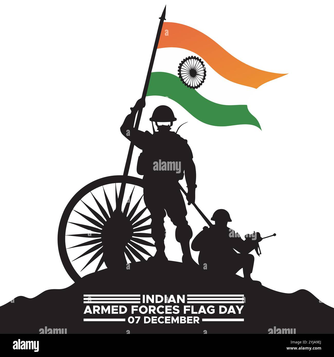 Armed Forces Flag Day of India Vector Illustration design, Indian Armed ...