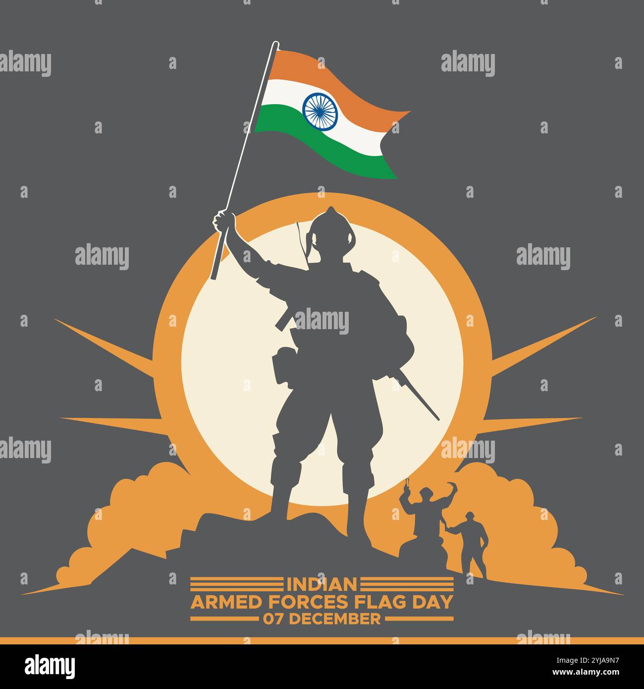 Armed Forces Flag Day of India Vector Illustration design, Indian Armed ...