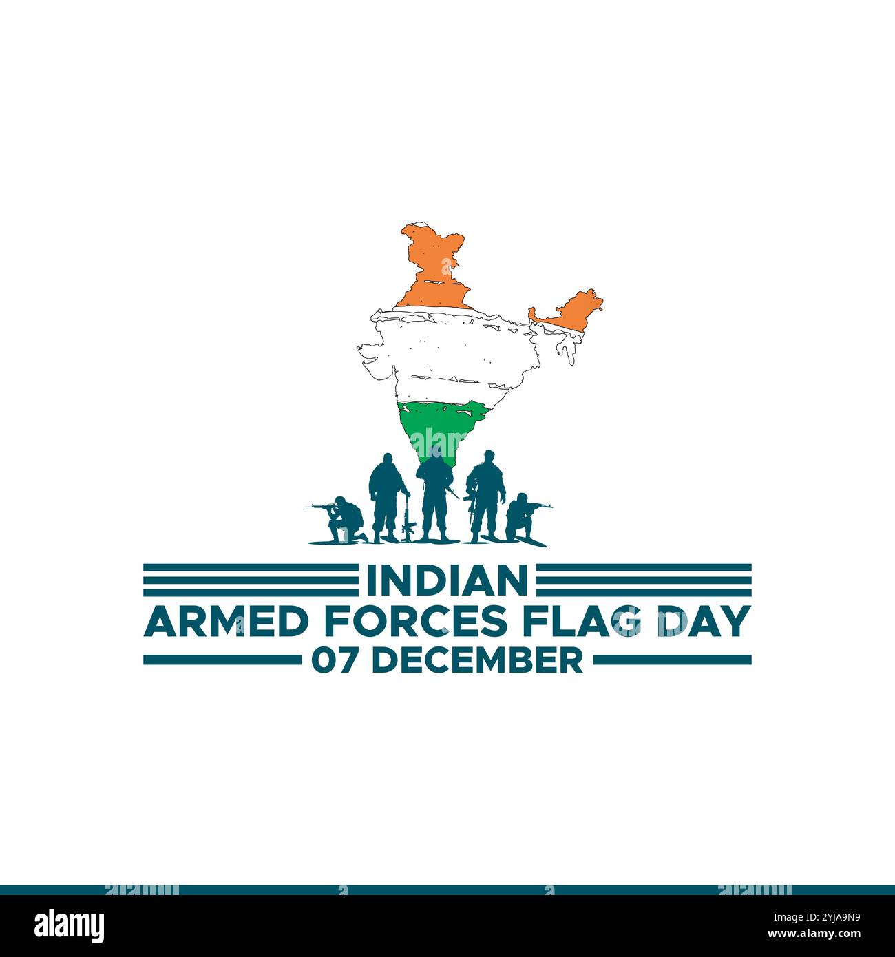 Armed Forces Flag Day of India Vector Illustration design, Indian Armed ...