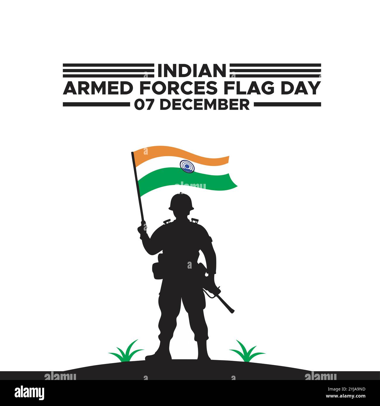 Armed Forces Flag Day of India Vector Illustration design, Indian Armed ...