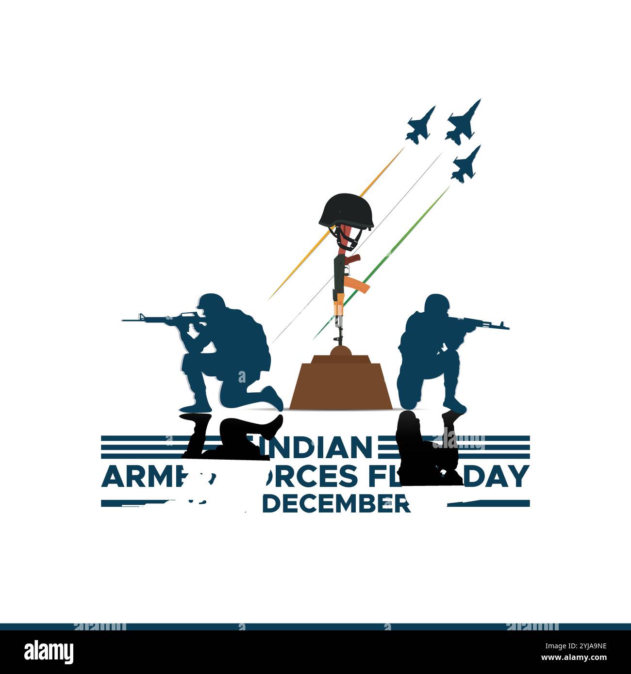 Armed Forces Flag Day of India Vector Illustration design, Indian Armed ...