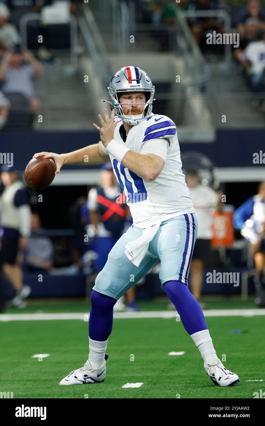 Dallas Cowboys quarterback Cooper Rush (10) looks to pass during an NFL ...